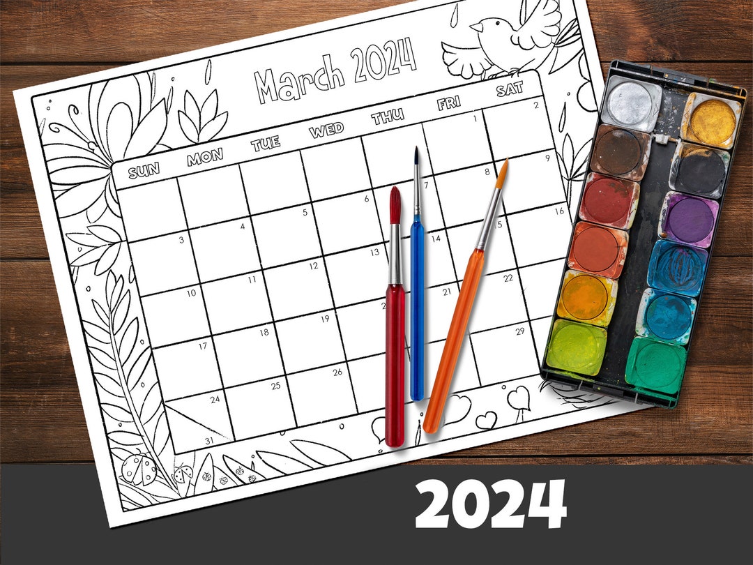 Coloring Calendar 2024 Printable Activity Calendar for Kids - Etsy Canada