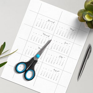 Mini Calendar 2024, 2025, 2026, 3x2 Inches, Printable Desk Calendar ...