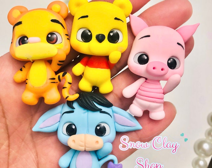 Pooh Clay Set, Character Clay Creations for Hair Bows, Diy Clay Craft ...