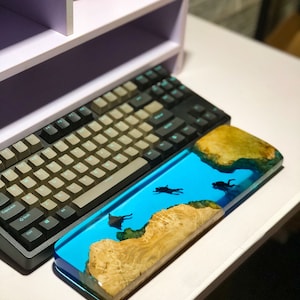 Custom Wood and Resin Wrist Rest,wood Resin Wrist Rest,keyboard Wrist ...