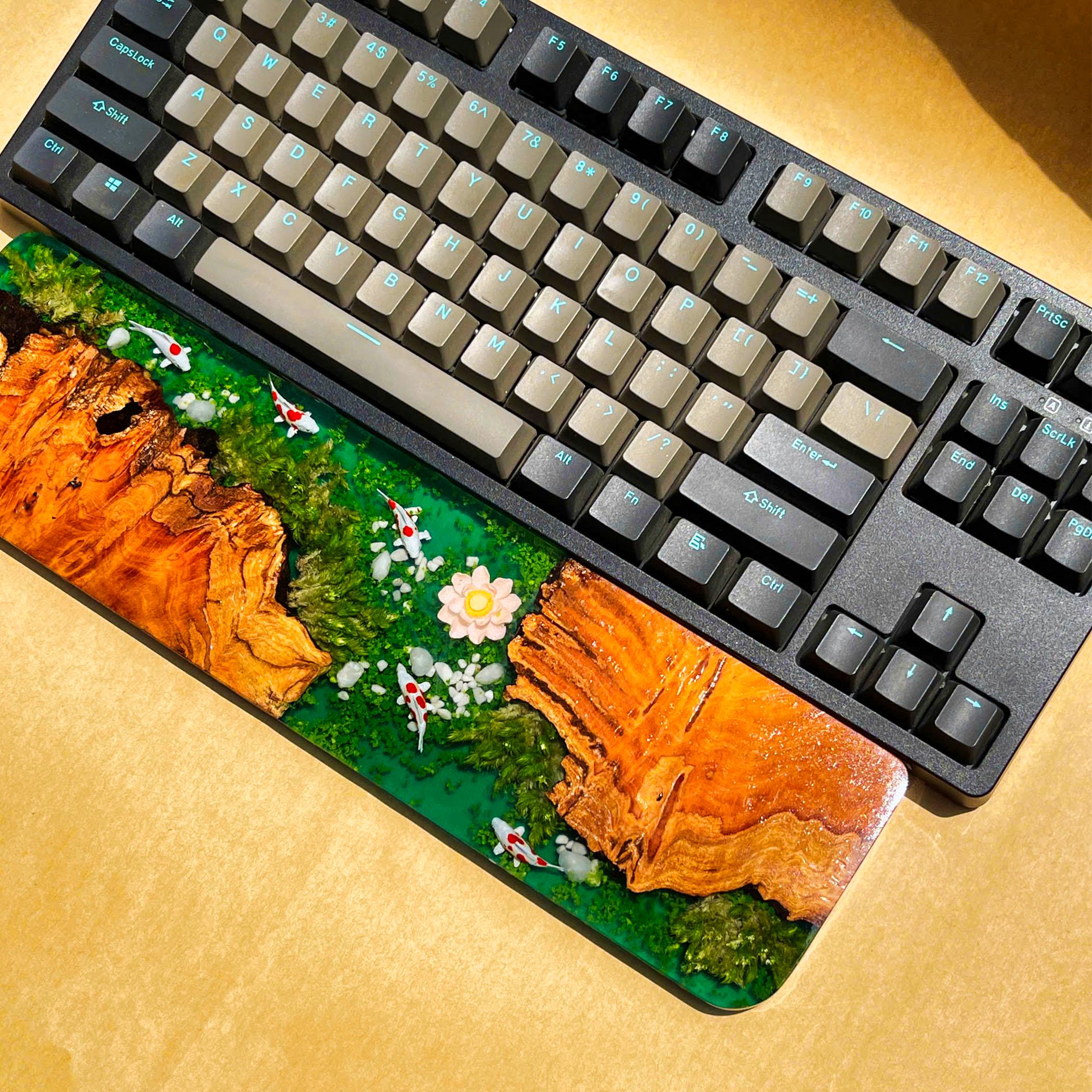 Handmade River Koi Fish Wooden Keyboard Wrist Rest, Epoxy Resin - Etsy