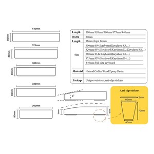 Custom Wood and Resin Wrist Rest,natural Wood Wrist Rest,keyboard Wrist ...