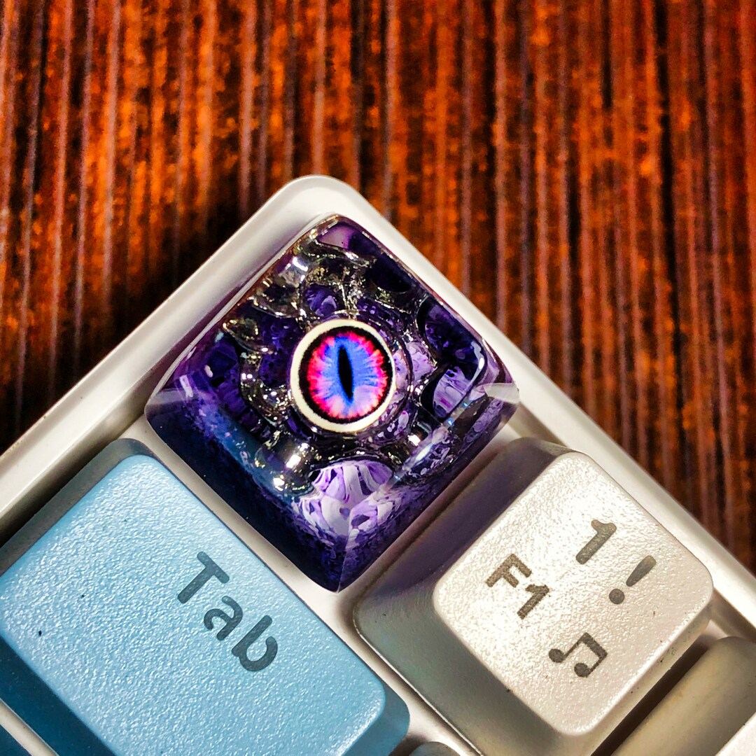 Handmade Evil Eye Resin Keycap: Purple Artisan Keycap, SA Profile - Etsy