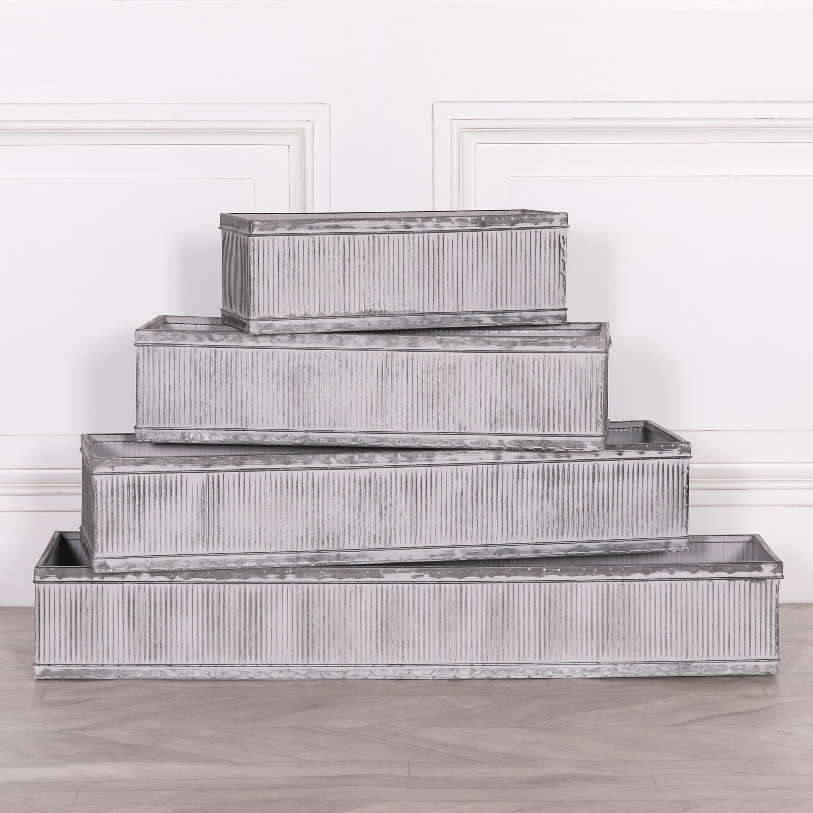 Galvanised Metal Rectangular Planter 4 Different Sizes - Etsy UK