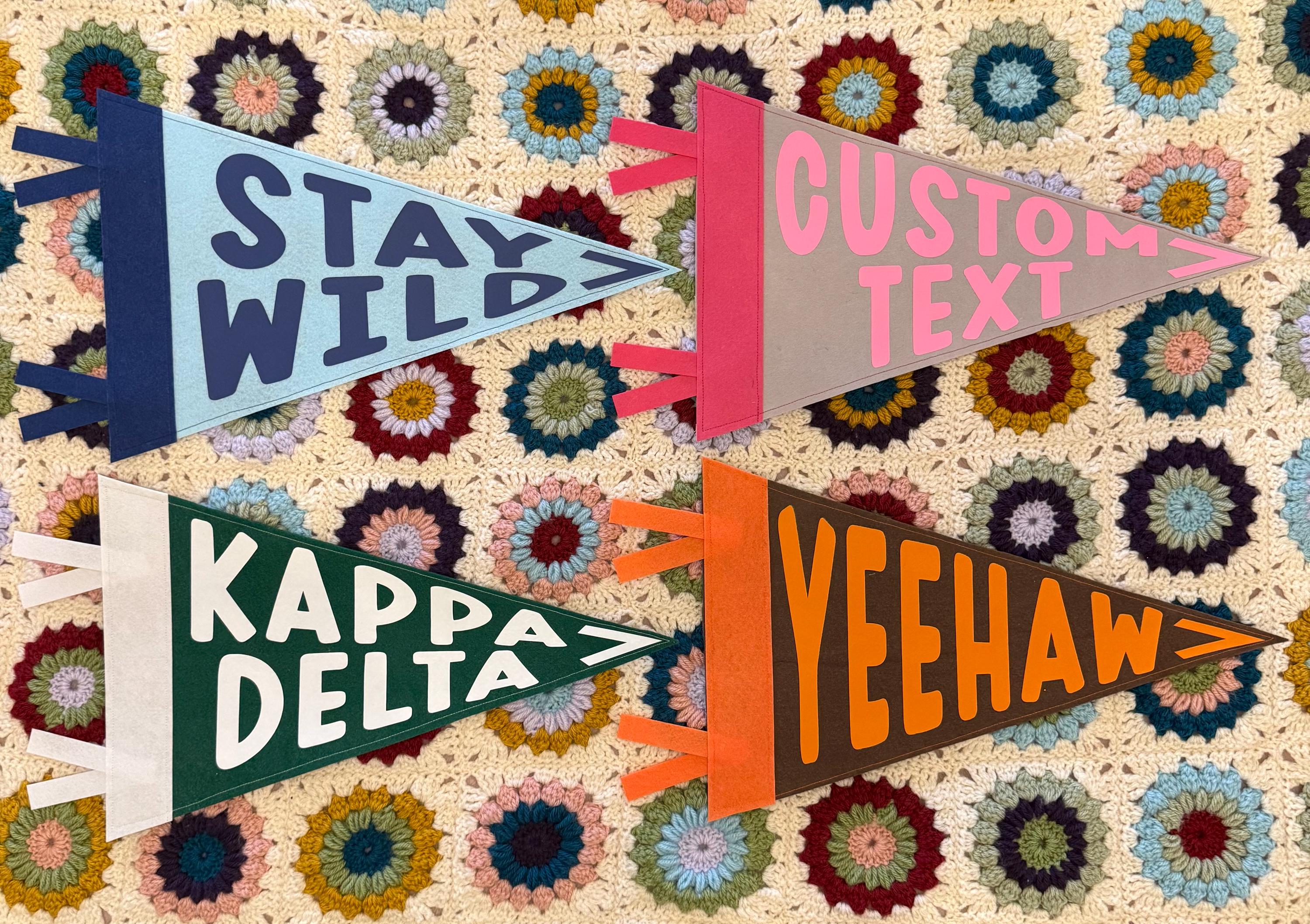 Custom Text Pennant Flag - Make Your Own Pennant - Personalized Pennant ...