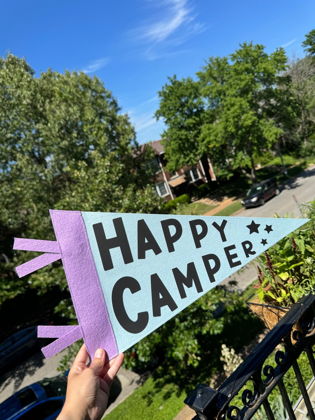 Happy Camper PENNANT FLAG - Etsy