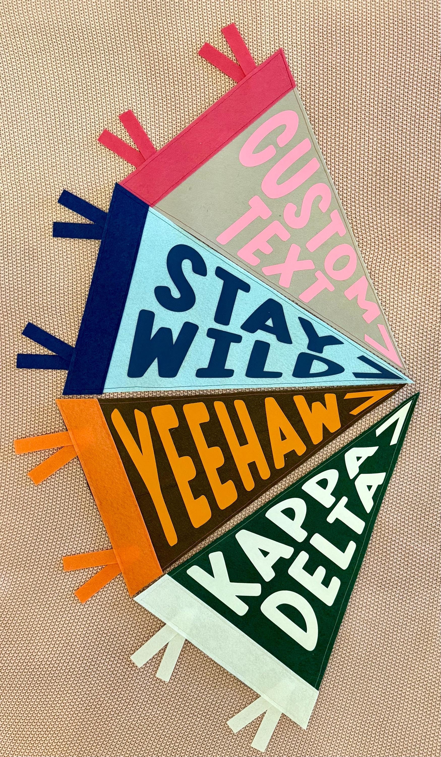 Custom Text Pennant Flag - Make Your Own Pennant - Personalized Pennant ...