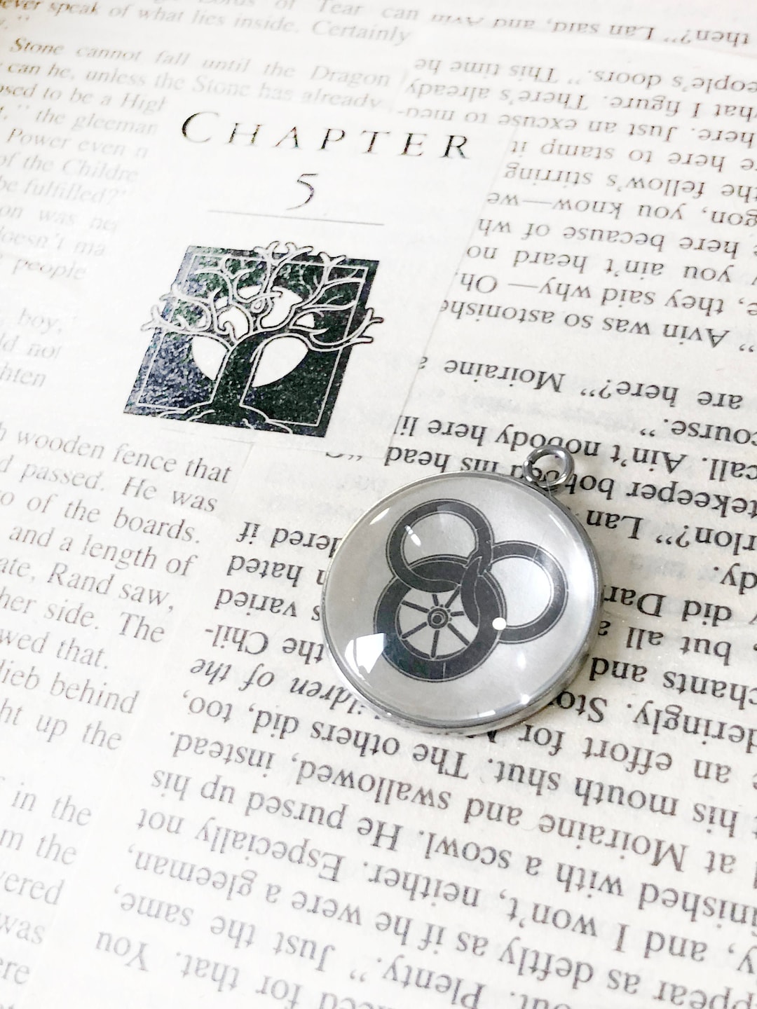 Wheel of Time Reclaimed Book Page Pendant - Etsy