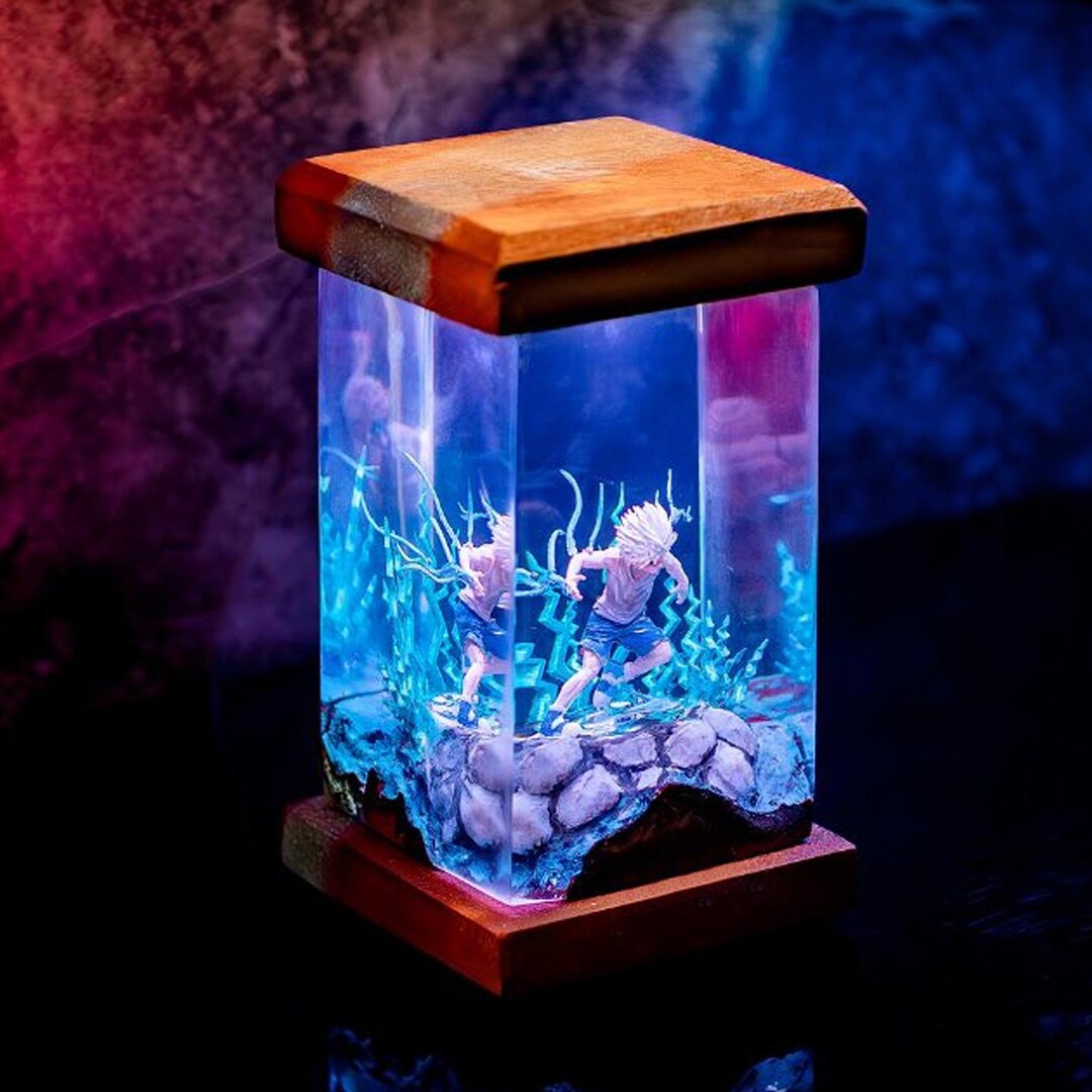 Killua Hunter Zoldyck Epoxy Resin Wood Lamp Night Light Unique Her Him ...