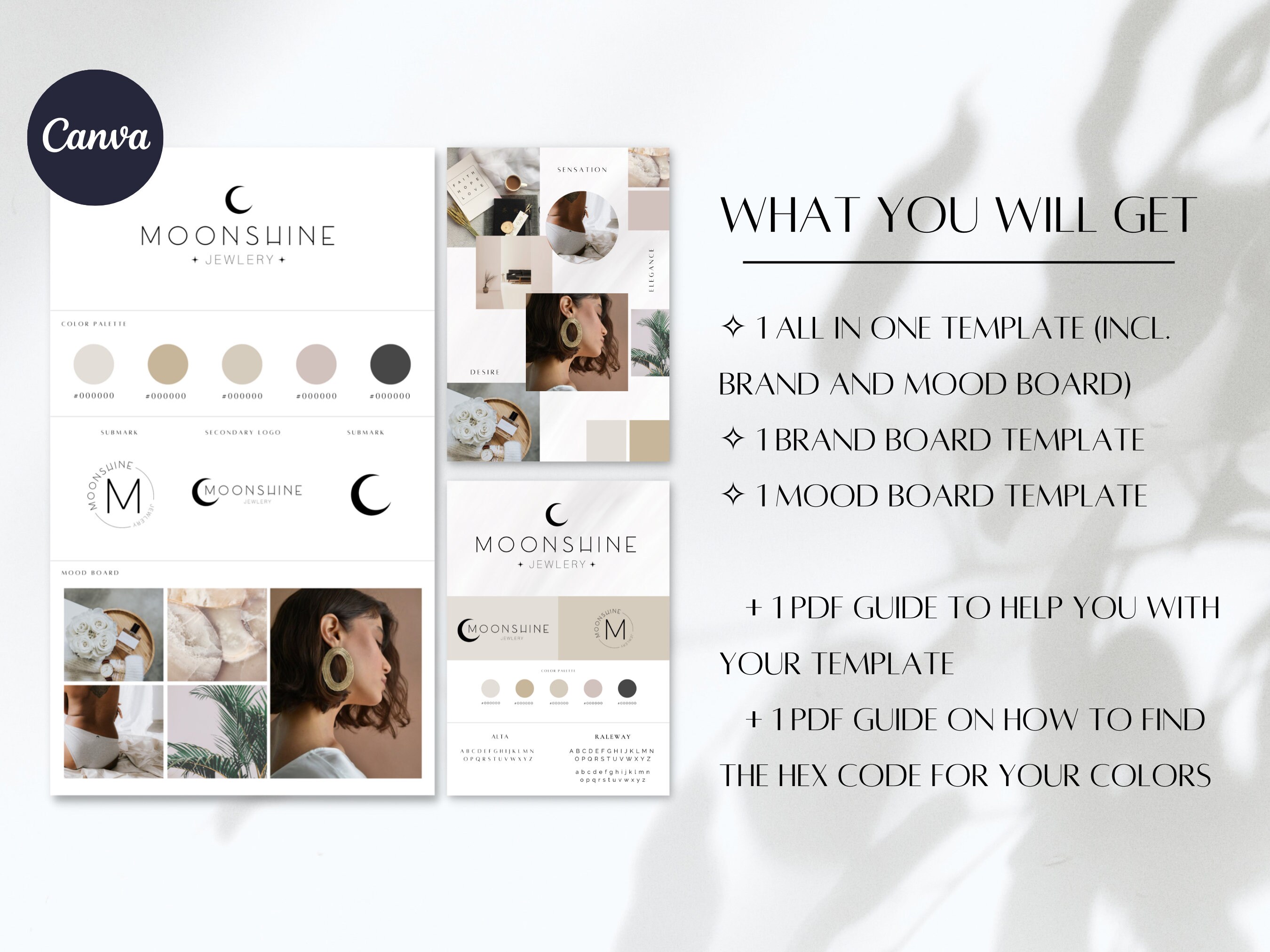 Canva Brand Kit Template Mini Brand Board Template - Etsy Australia