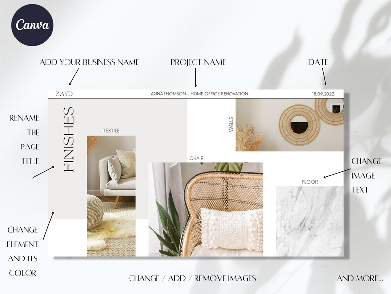 Interior Design Client Presentation Template, Virtual Design Board, E ...