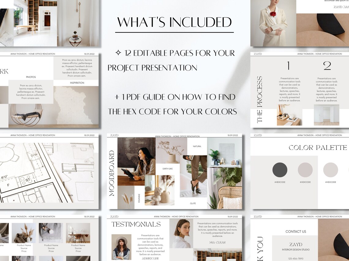 Interior Design Client Presentation Template, Virtual Design Board, E ...