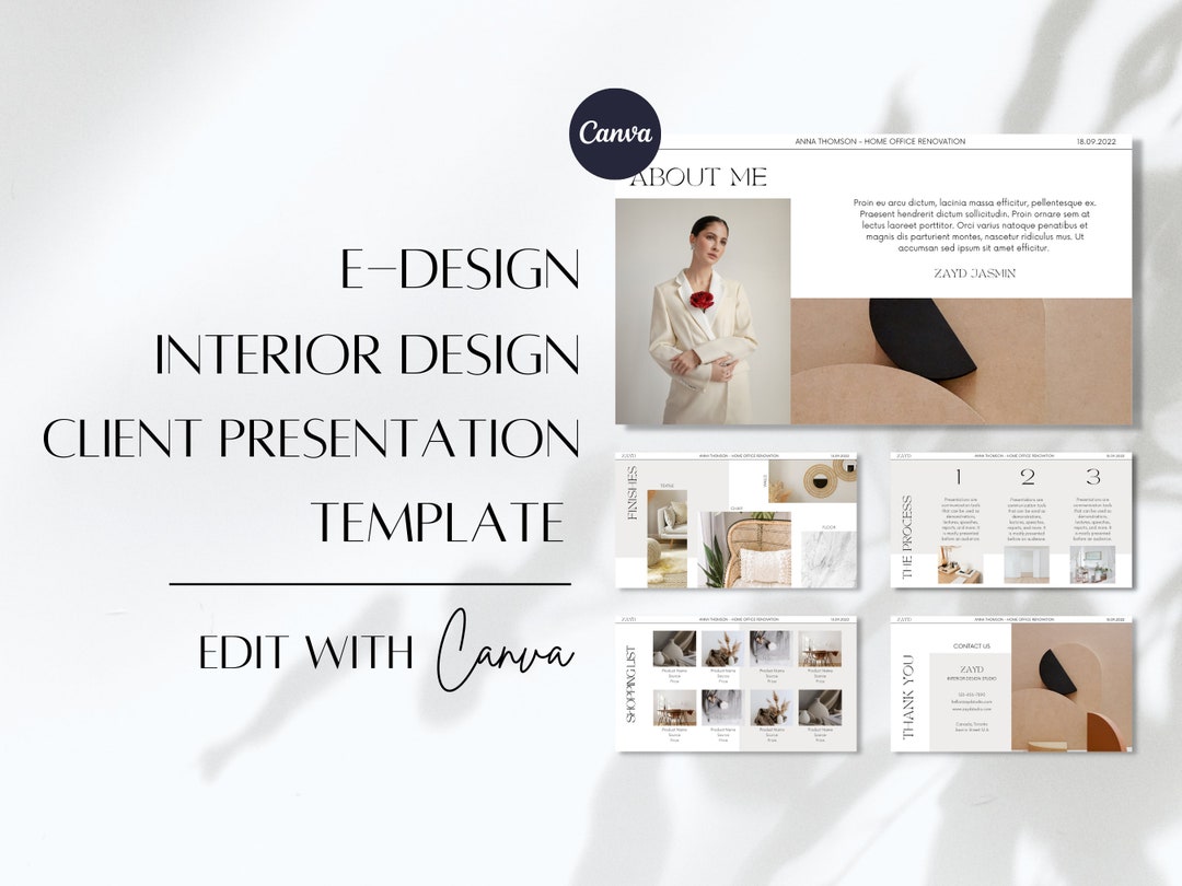 Interior Design Client Presentation Template, Virtual Design Board, E ...