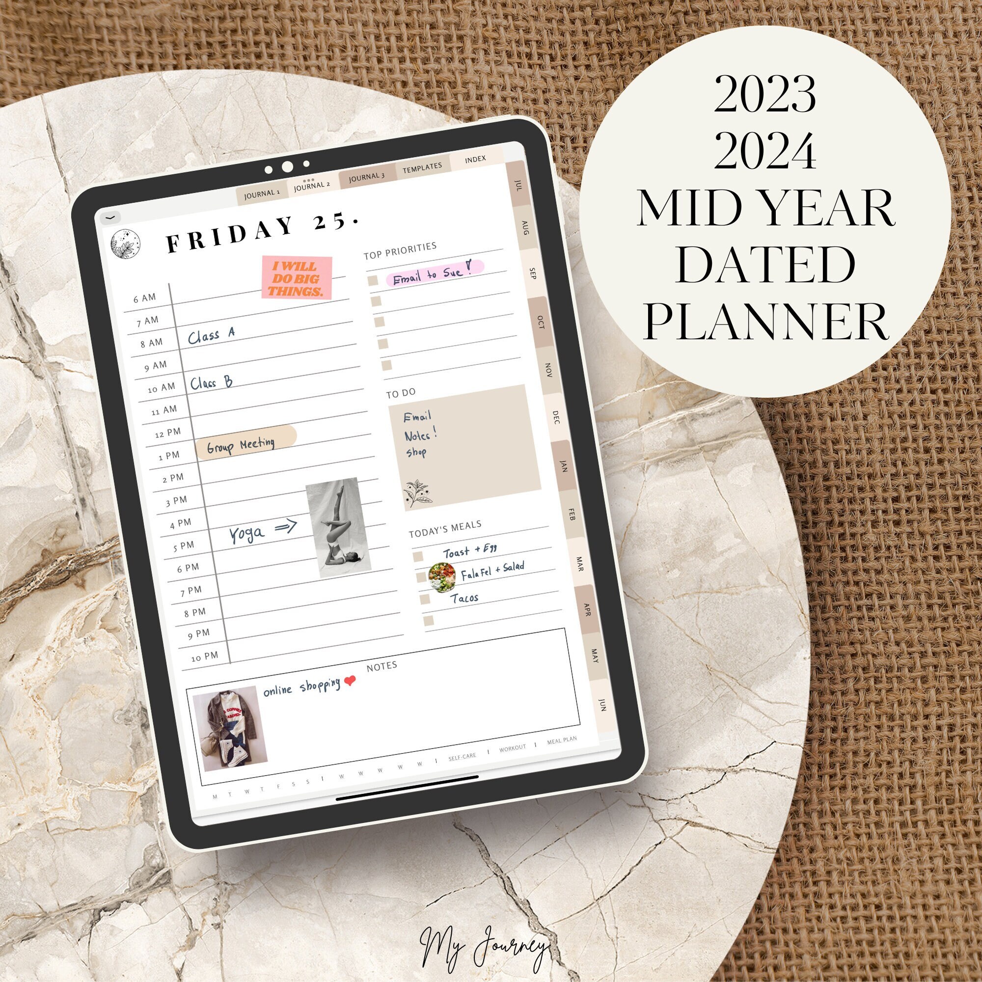 Dated 2023-2024 Digital Planner for Goodnotes & Notability on Ipads - Etsy