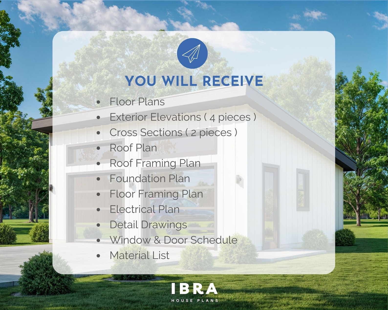Two Car Garage Plan 24'x28', Detached Shed Roof Garage, 672 Sq Ft, 9 Ft ...