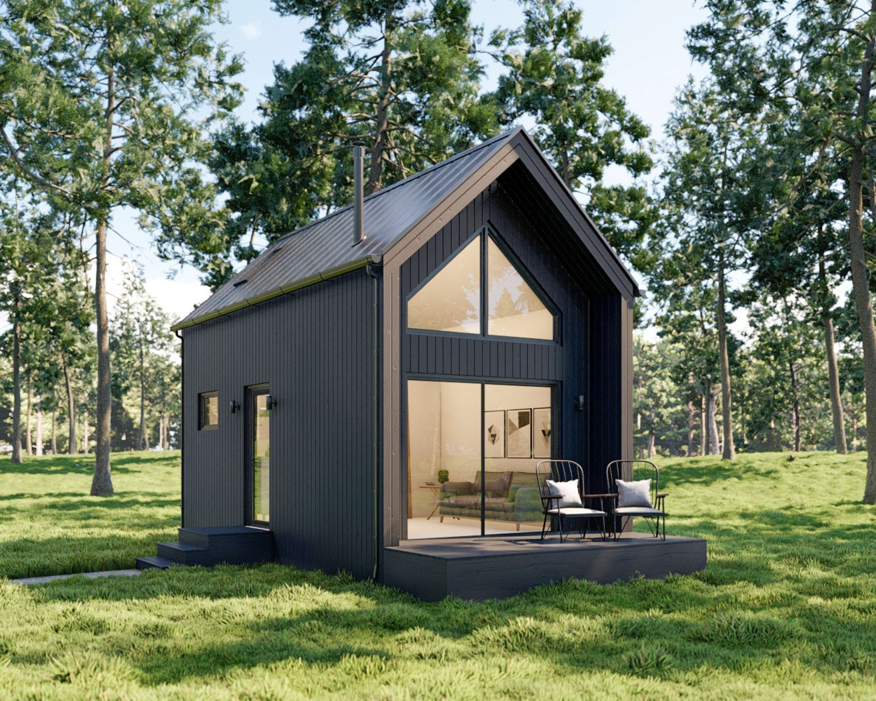 Modern Cabin House 12 X 20 240 Sq Ft Tiny House Architectural Plans