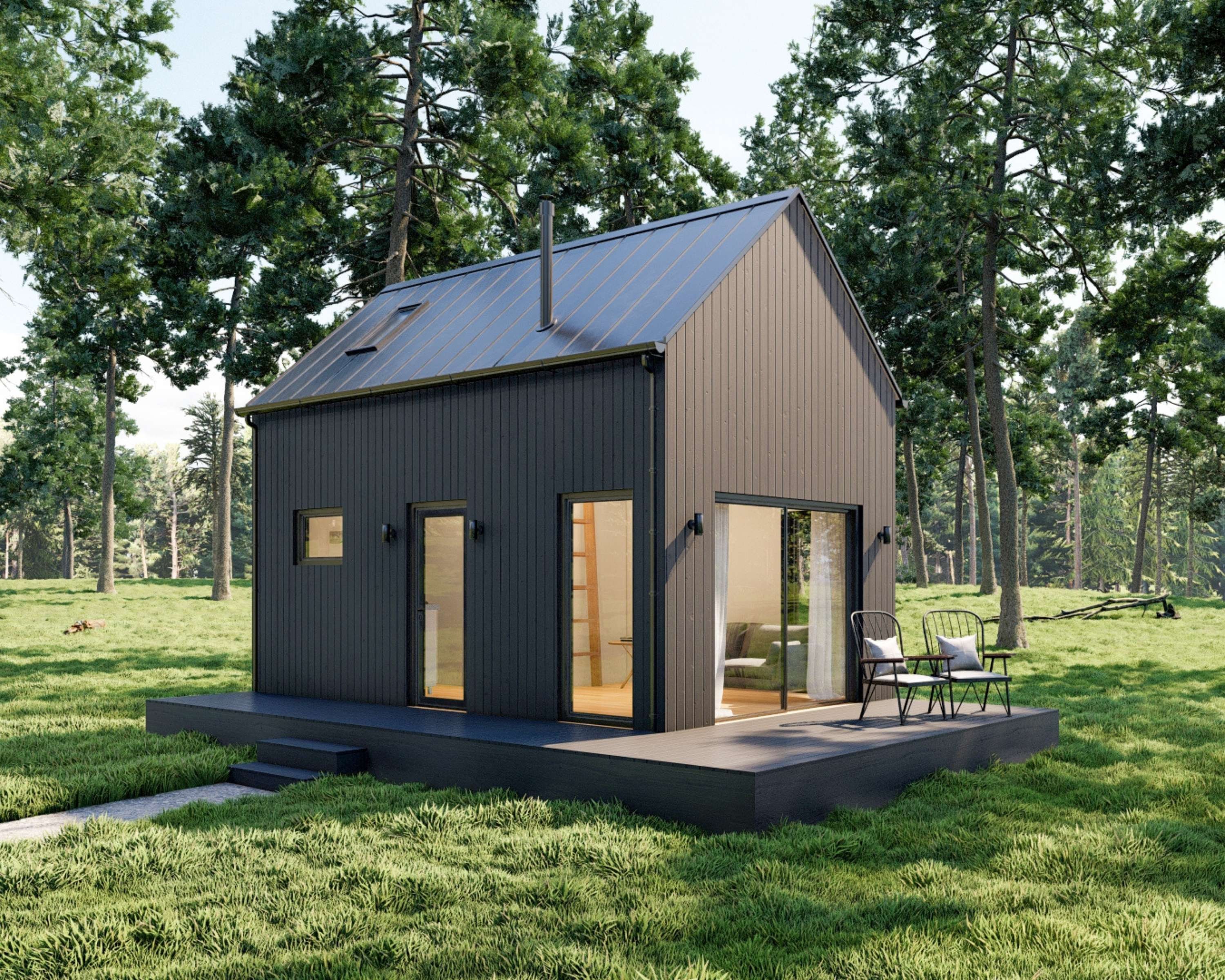Modern Cabin House, 12’ X 20’, 240 Sq Ft, Tiny House, Architectural ...
