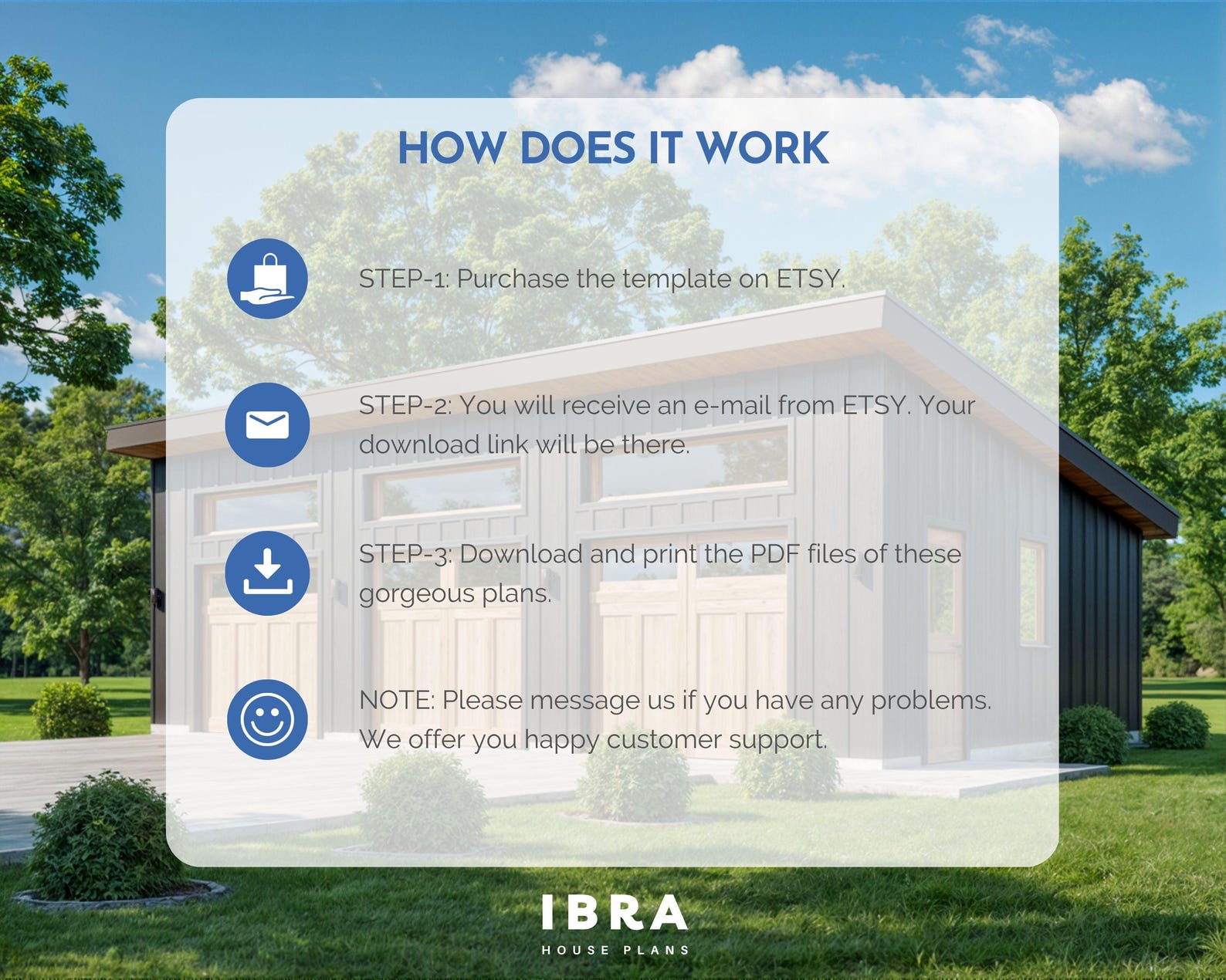 Three Car Garage Plan 24'x40', Detached Shed Roof Garage, 960 Sq Ft, 9 ...