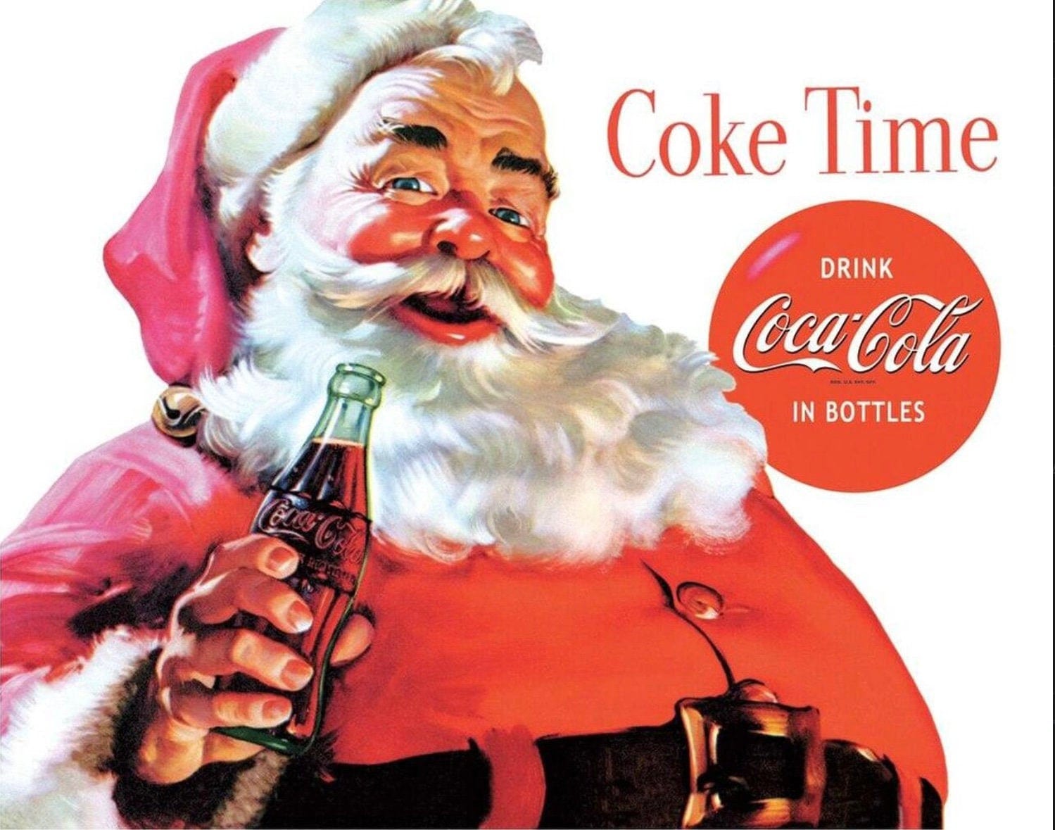 Santa Coke Timethis Design is on A 16 W X 12.5 H Tin | Etsy
