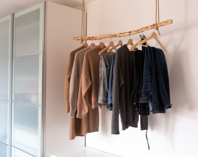 Garderobe Kleiderstange Hängegarderobe minimalistisch Ast - Etsy.de