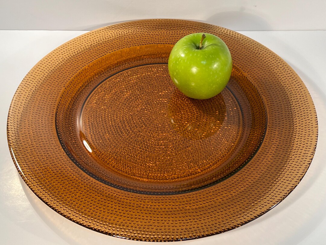 Amber Glass Large Charcuterie - Serving Platter - Dinner Plate ...