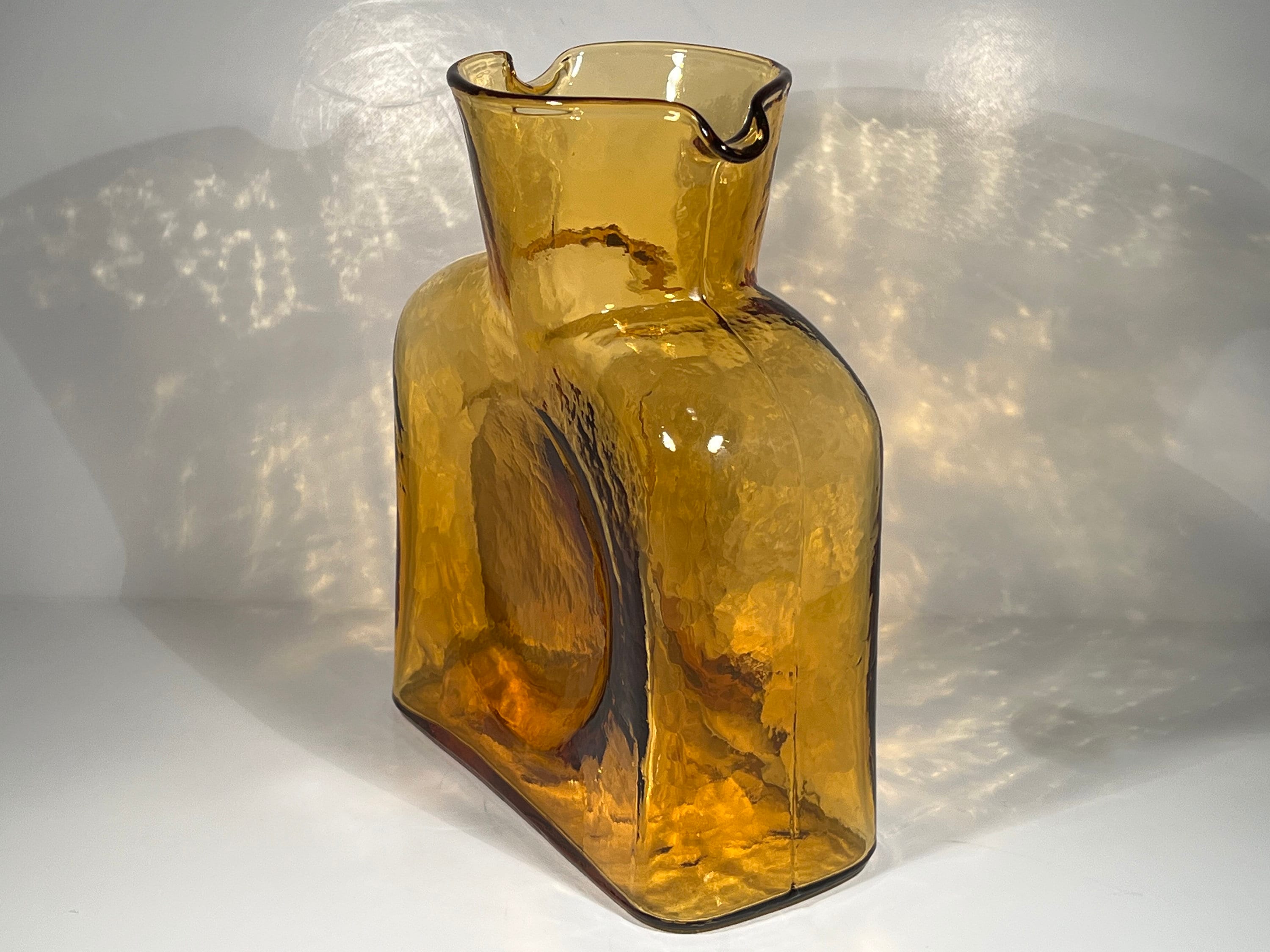 Blenko Glass Company, West Virginia Made Double Spouted Deep Amber ...