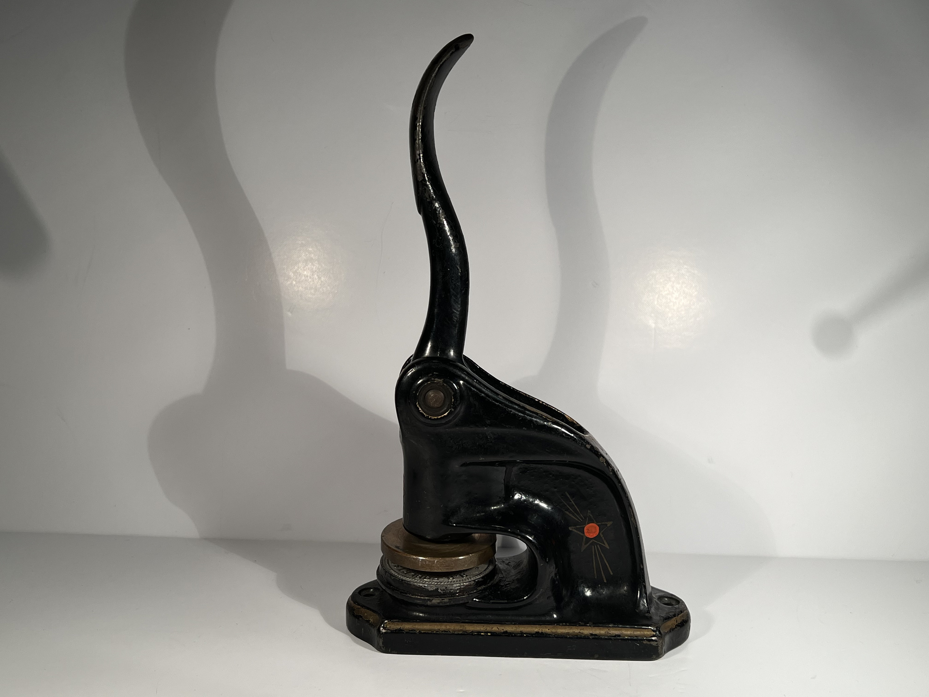 Antique Cast Iron 1900s Office Stamp Seal Embosser Tote Painted With ...