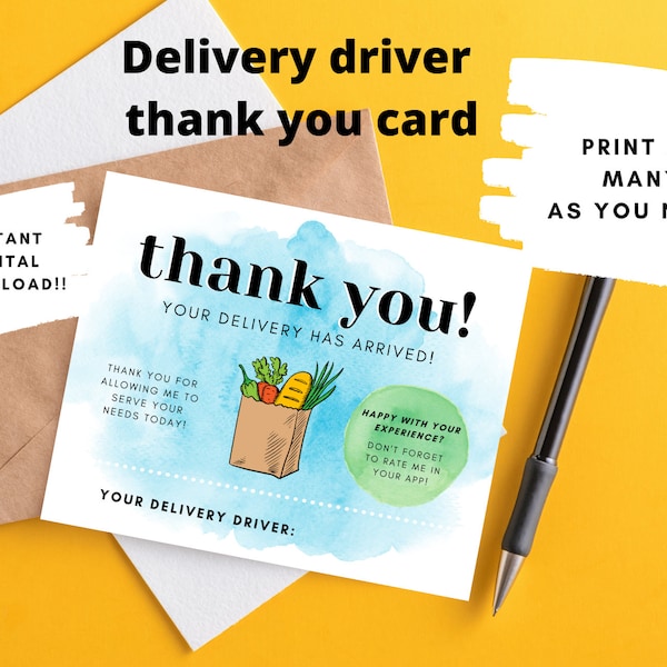 Uber Thank You Note - Etsy