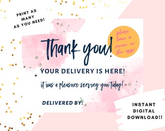 Thank You Card for Customer Orders Printable Thank You - Etsy