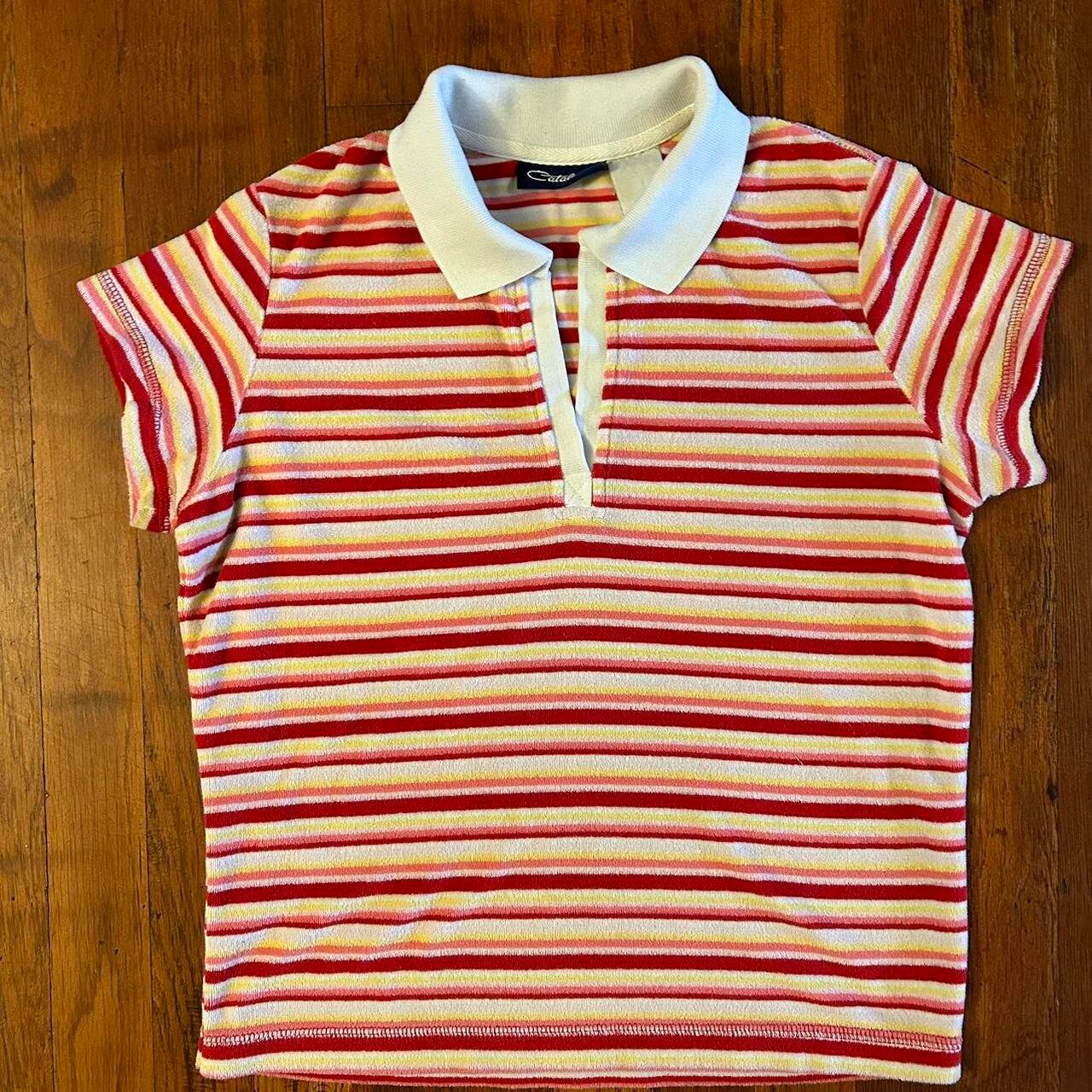 Vintage Babydoll Baby Tee Striped Polo Shirt - Etsy