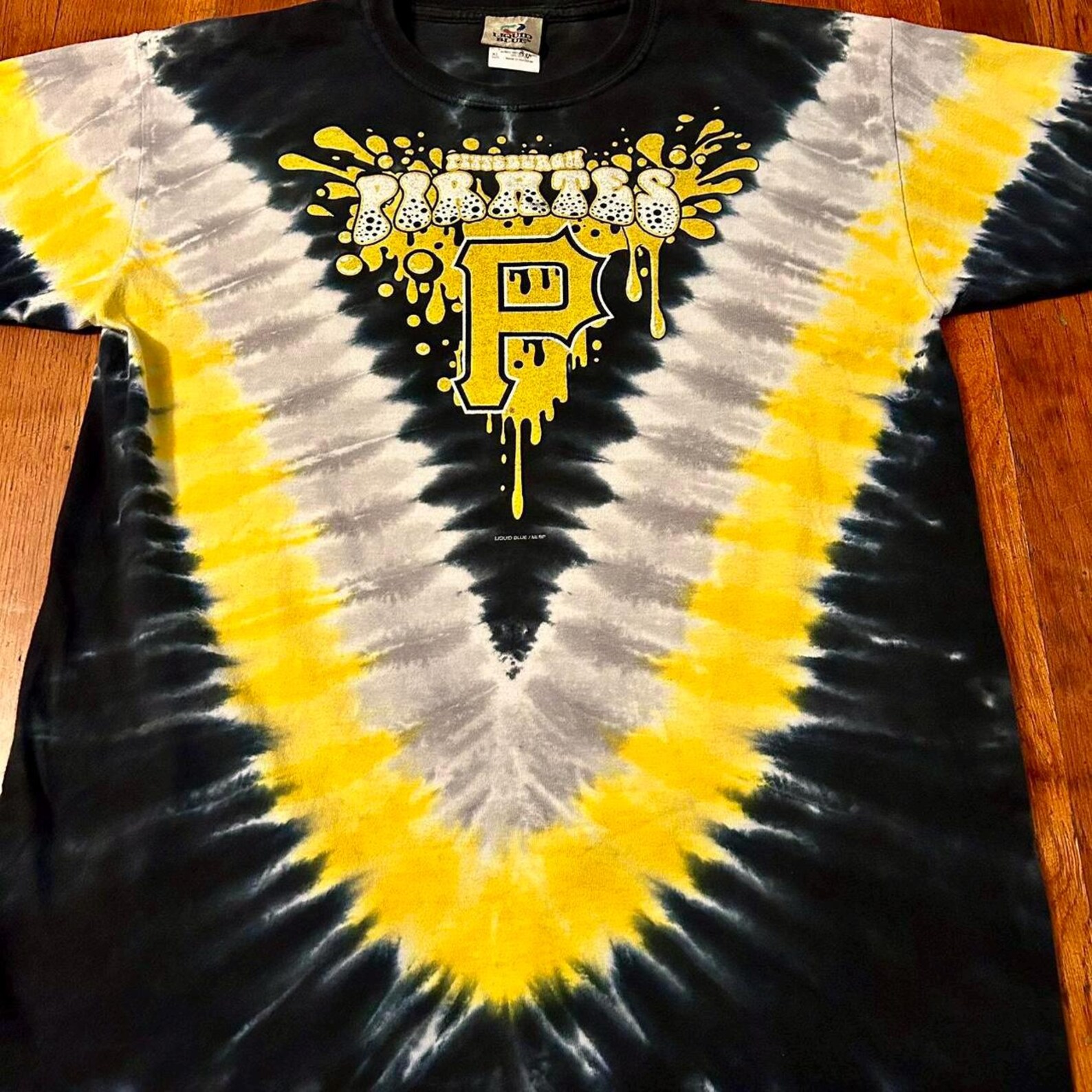 Vintage Y2K Pittsburgh Pirates MLB Baseball Liquid Blue Tie Dye Shirt ...