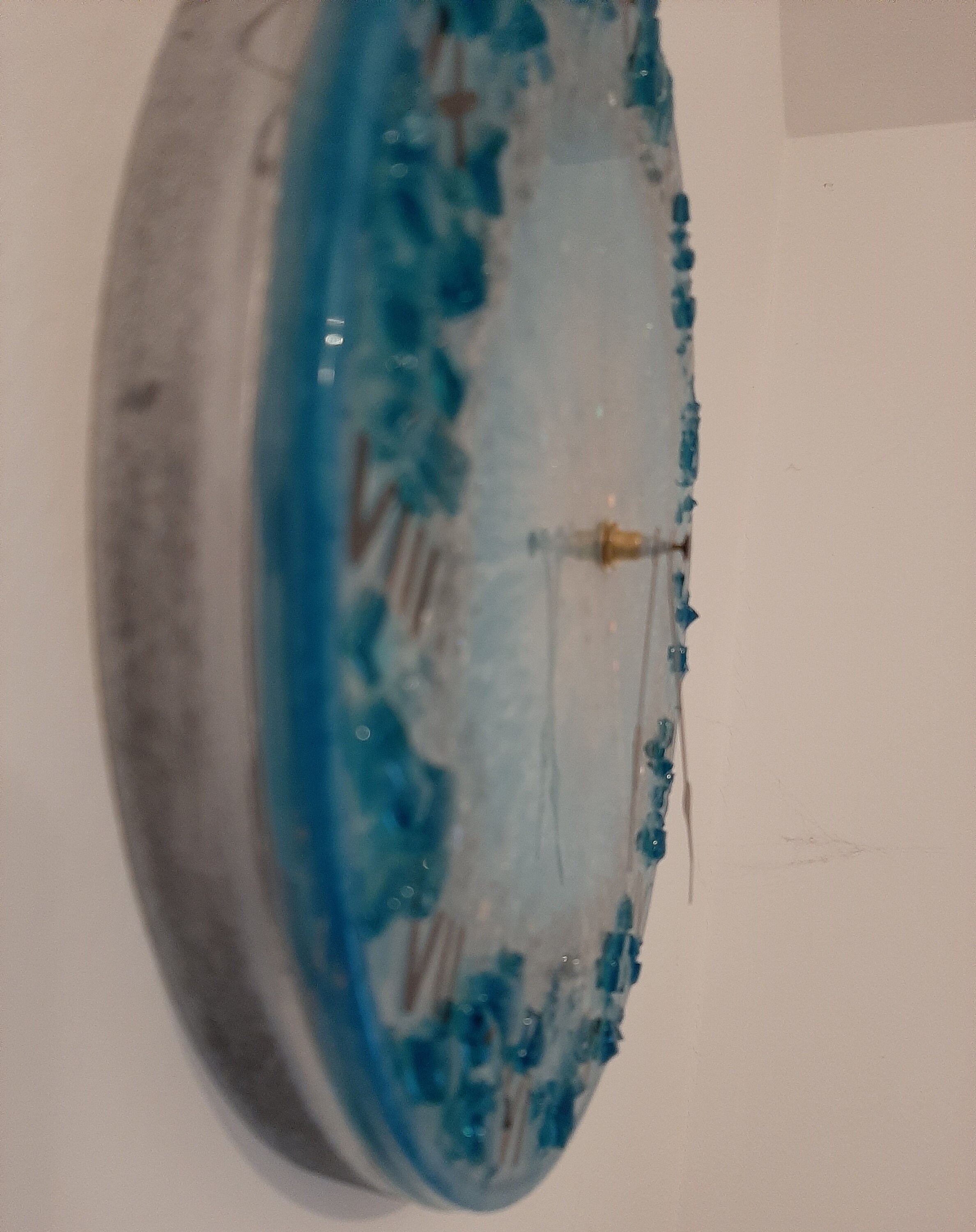 Epoxy Resin Watch on Artboard With Decorative Stones 30 Cm Diameter - Etsy