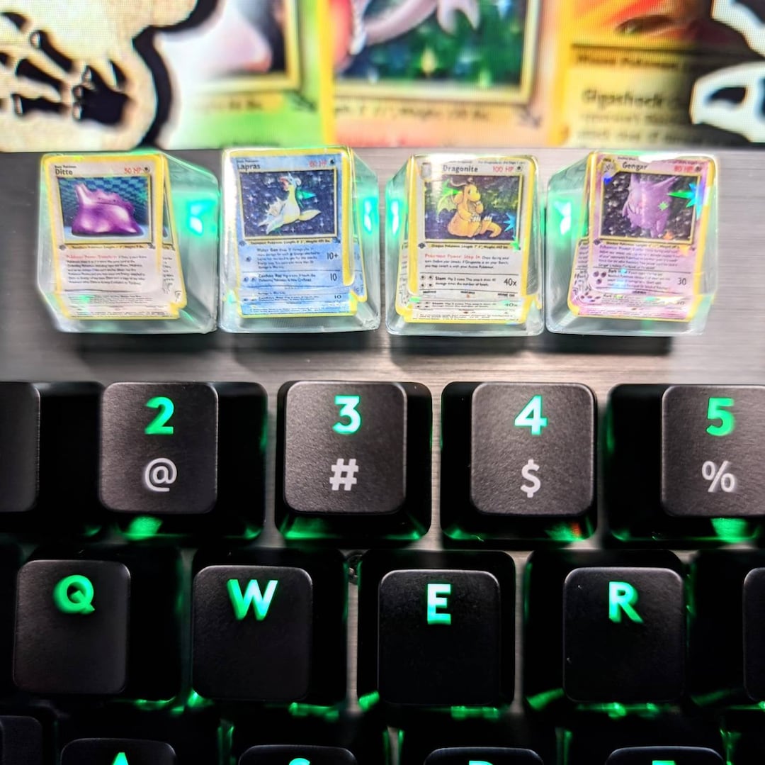 Miniature Holo Pokemon Card Keycaps - Fossil Set - Etsy