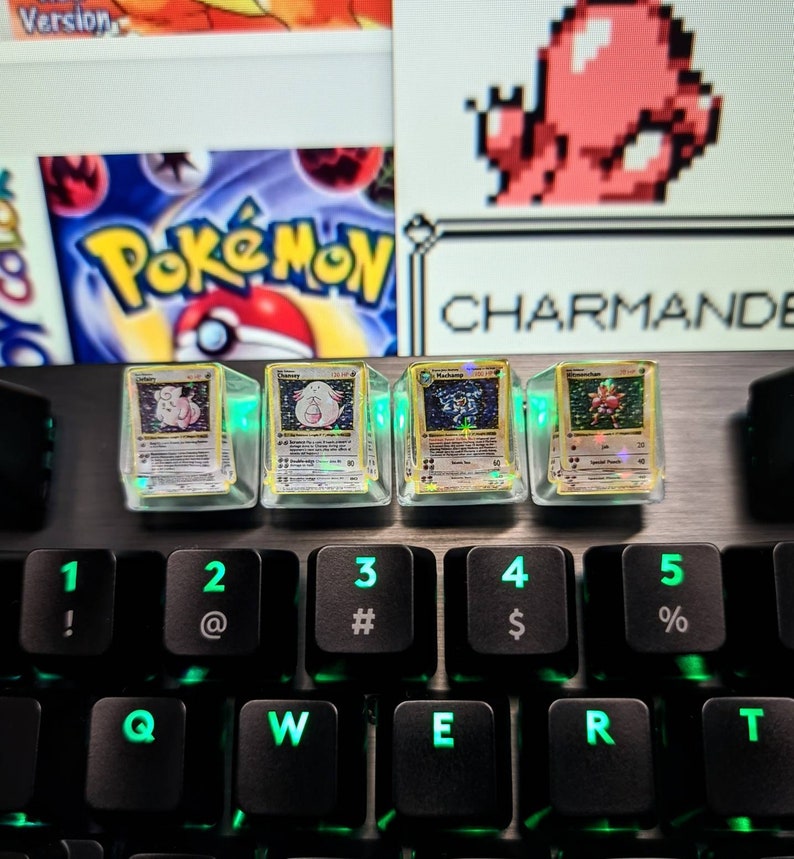 Miniature Holo Pokemon Card Keycaps Base Set - Etsy