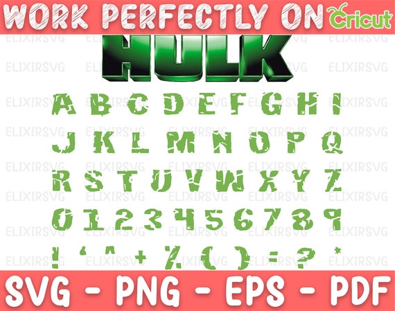 Hulk Font SVG Hulk Alphabet Hulk Letters Hulk Vector Hulk - Etsy UK