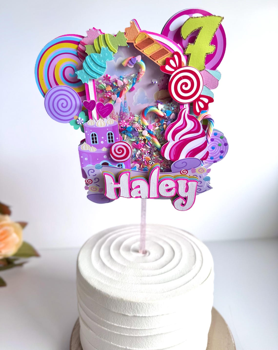Custom Candy Cake Topper, Candy Theme Party Decorations, Sweet One, Two ...