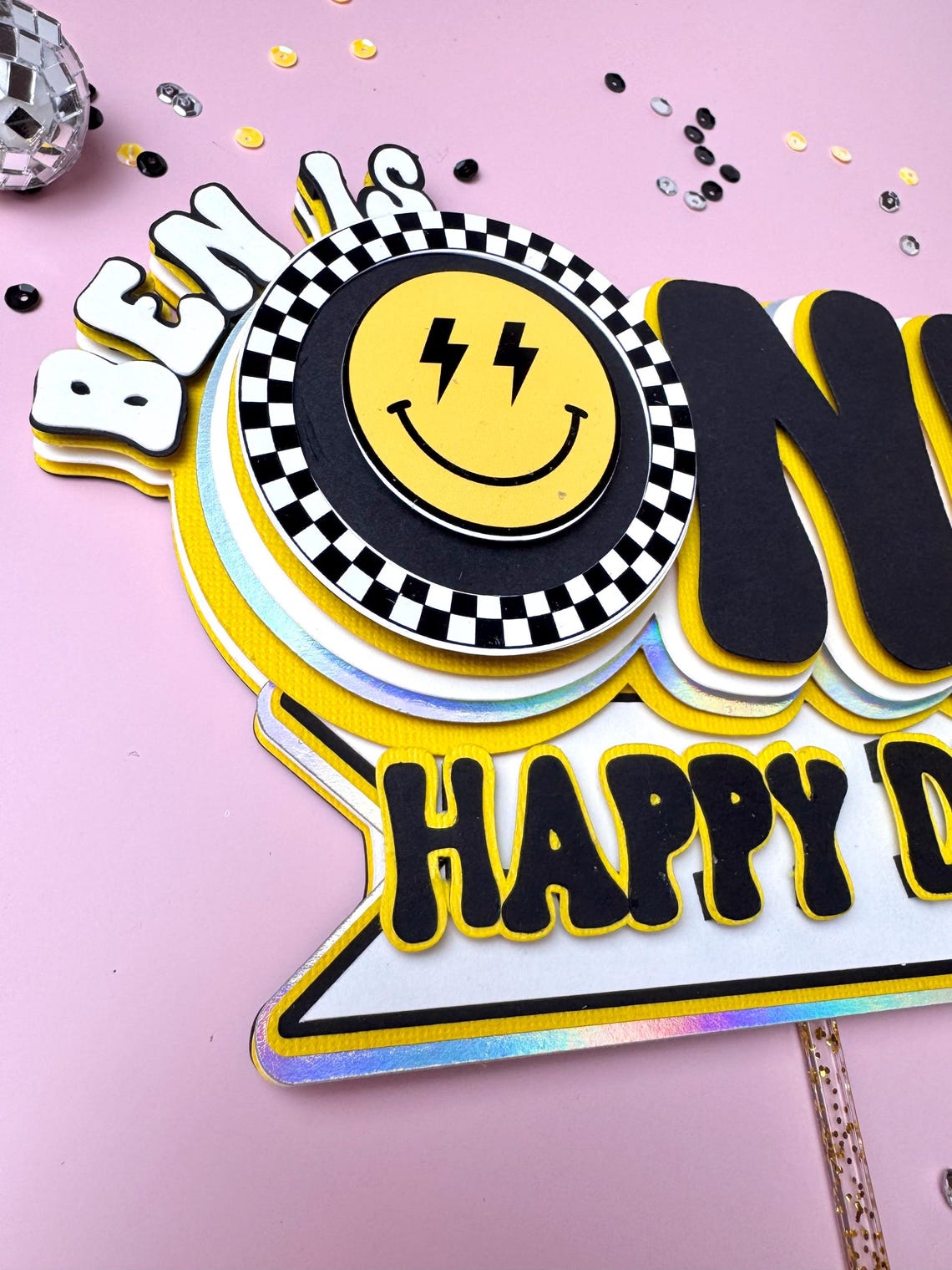 Happy Dude Cake Topper Smile Face Cake Topper One Cool Dude Smile Face ...