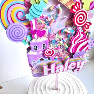 Custom Candy Cake Topper, Candy Theme Party Decorations, Sweet One, Two ...