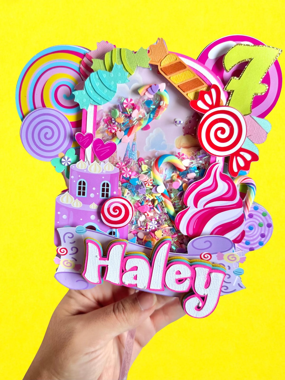 Custom Candy Cake Topper, Candy Theme Party Decorations, Sweet One, Two ...
