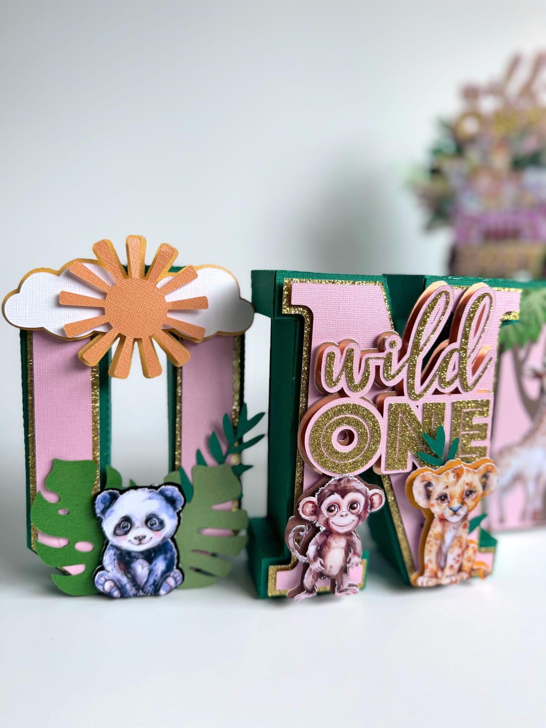 Wild One Theme 3D Letters, Zoo Animals Birthday Party Decor, Safari ...