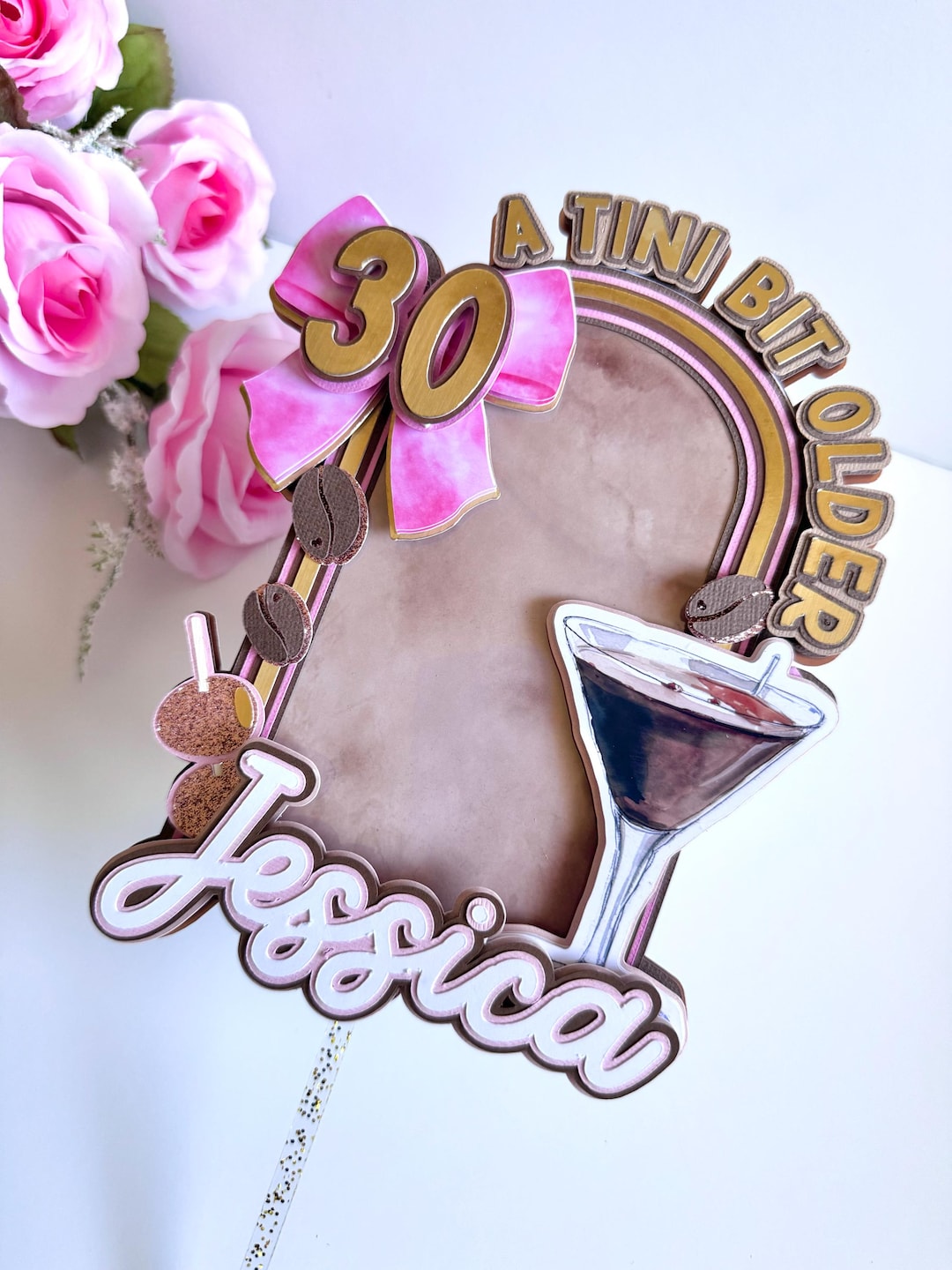 A Tini Bit Older Cake Topper, Martini Themed Birthday Party Decor ...