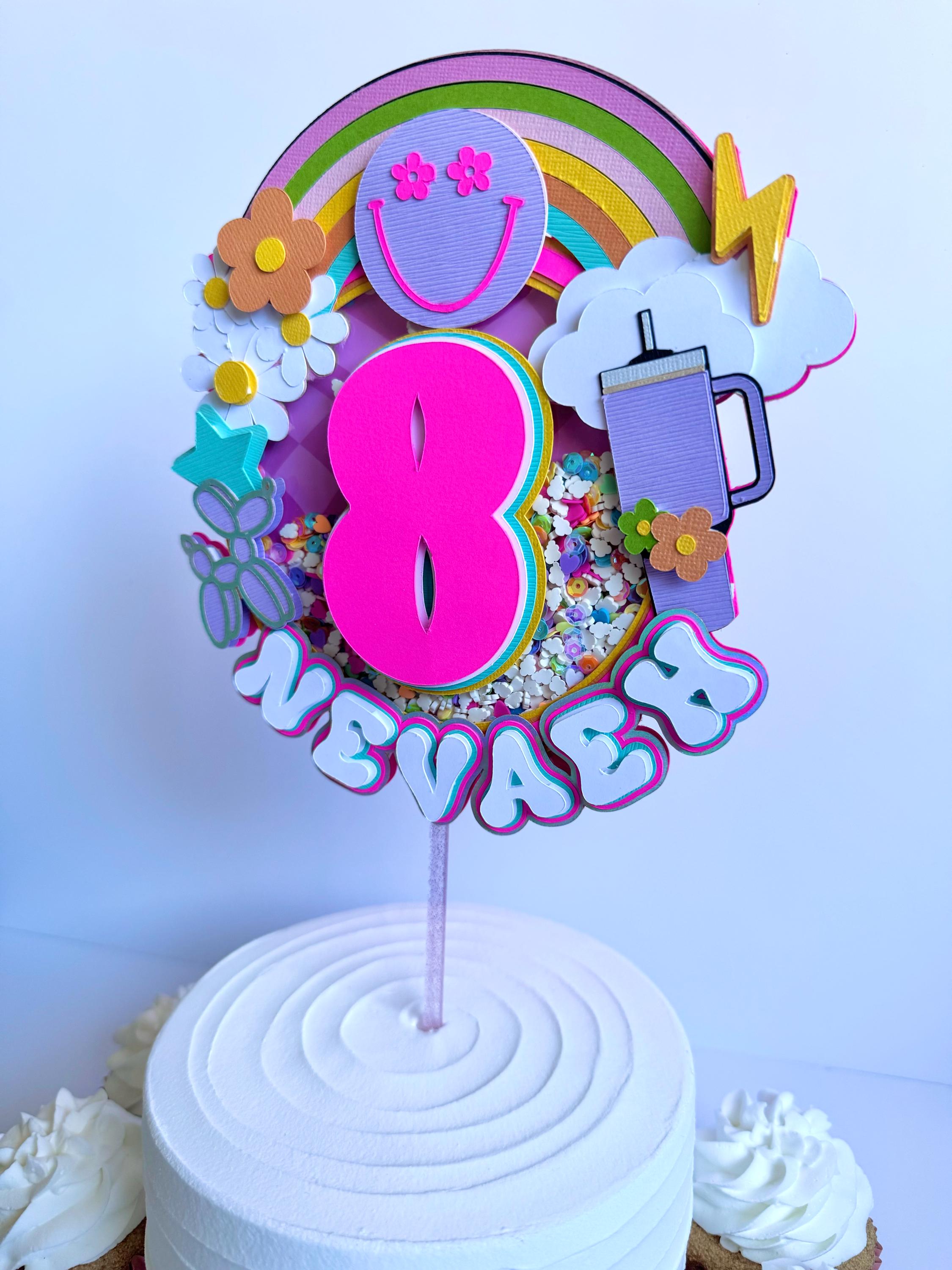 Groovy Preppy Theme Cake Topper, Smile Face Birthday Party Decor, Retro ...