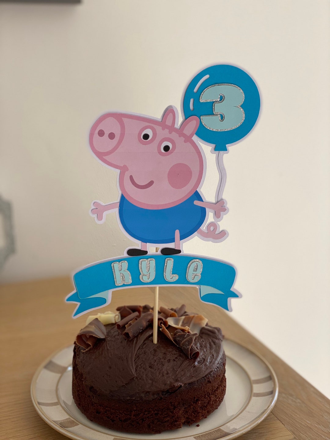 George Pig Personalised Cake Topper - Etsy