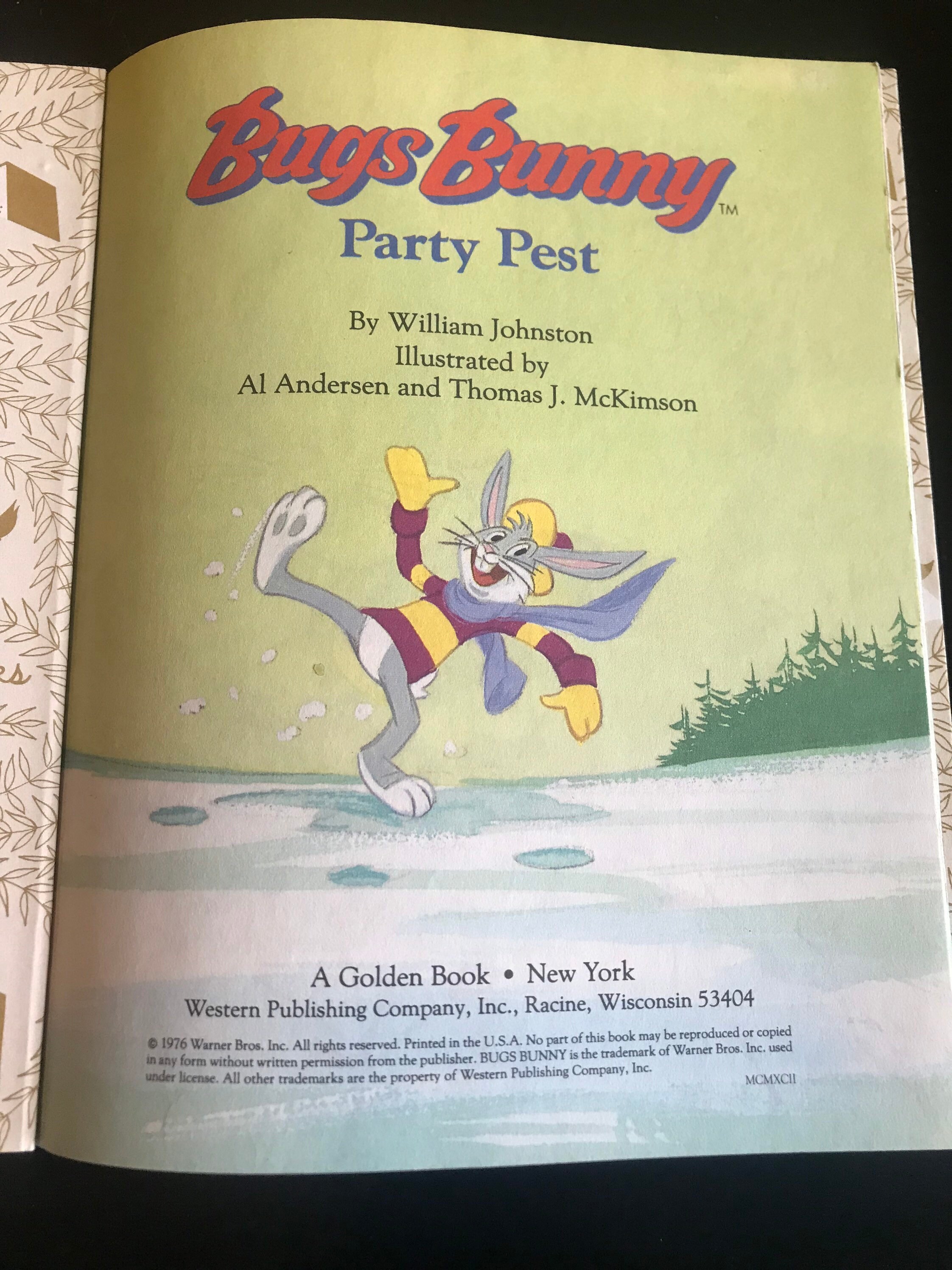 Bugs Bunny Party Pest, 1976, Little Golden Book, No.111-82, Vintage ...