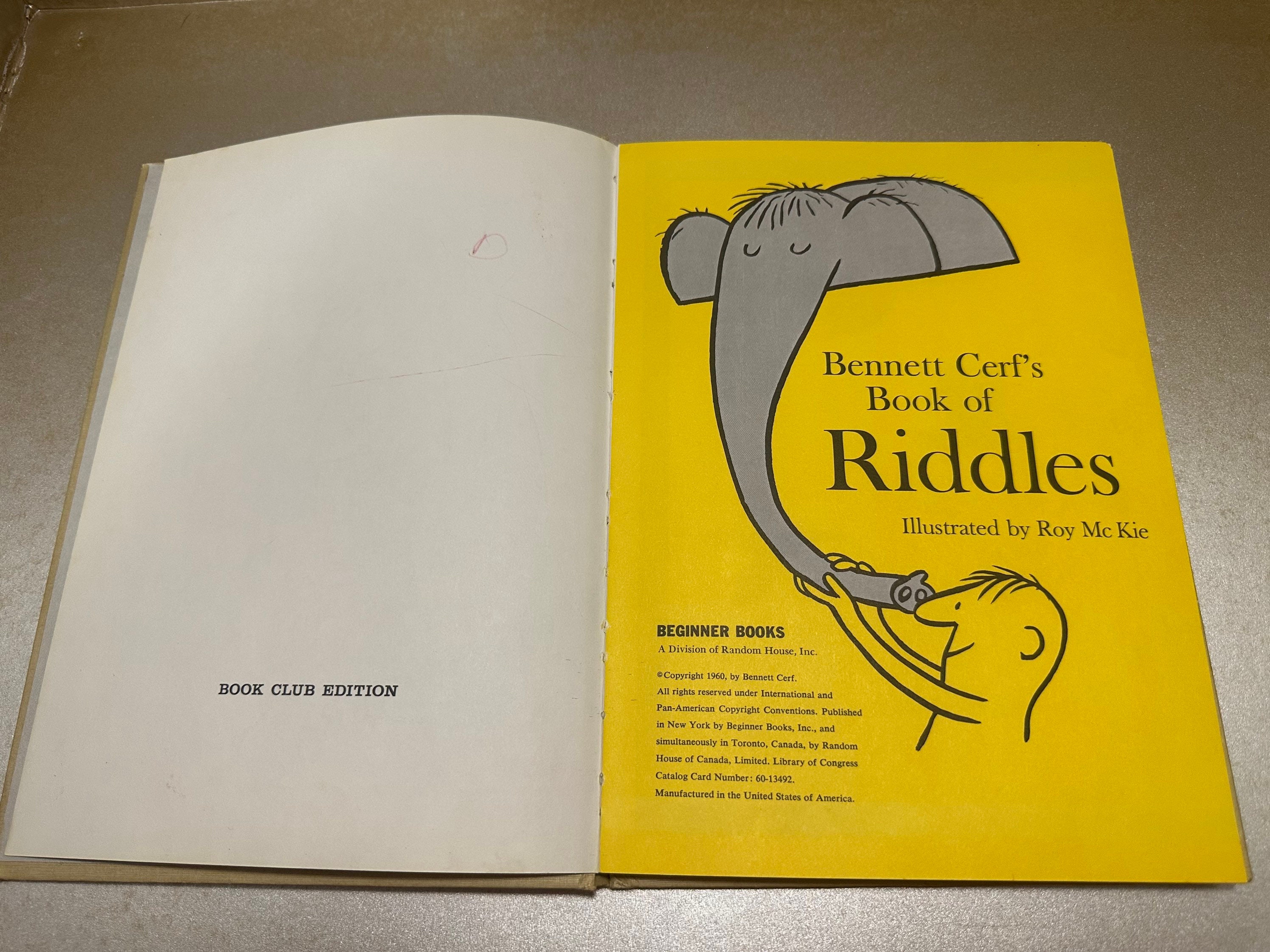 Bennett Cerf's Book of Riddles Dr Seuss Dr. Seuss Book - Etsy