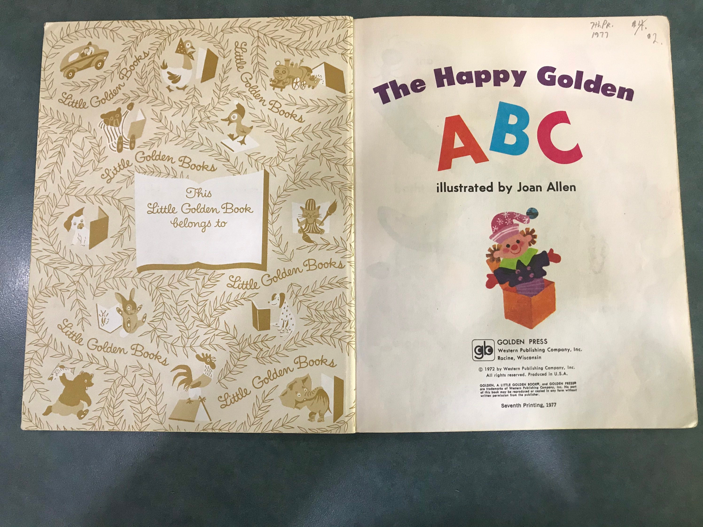 The Happy Golden ABC Book, Little Golden Book, No.344, Vintage ...