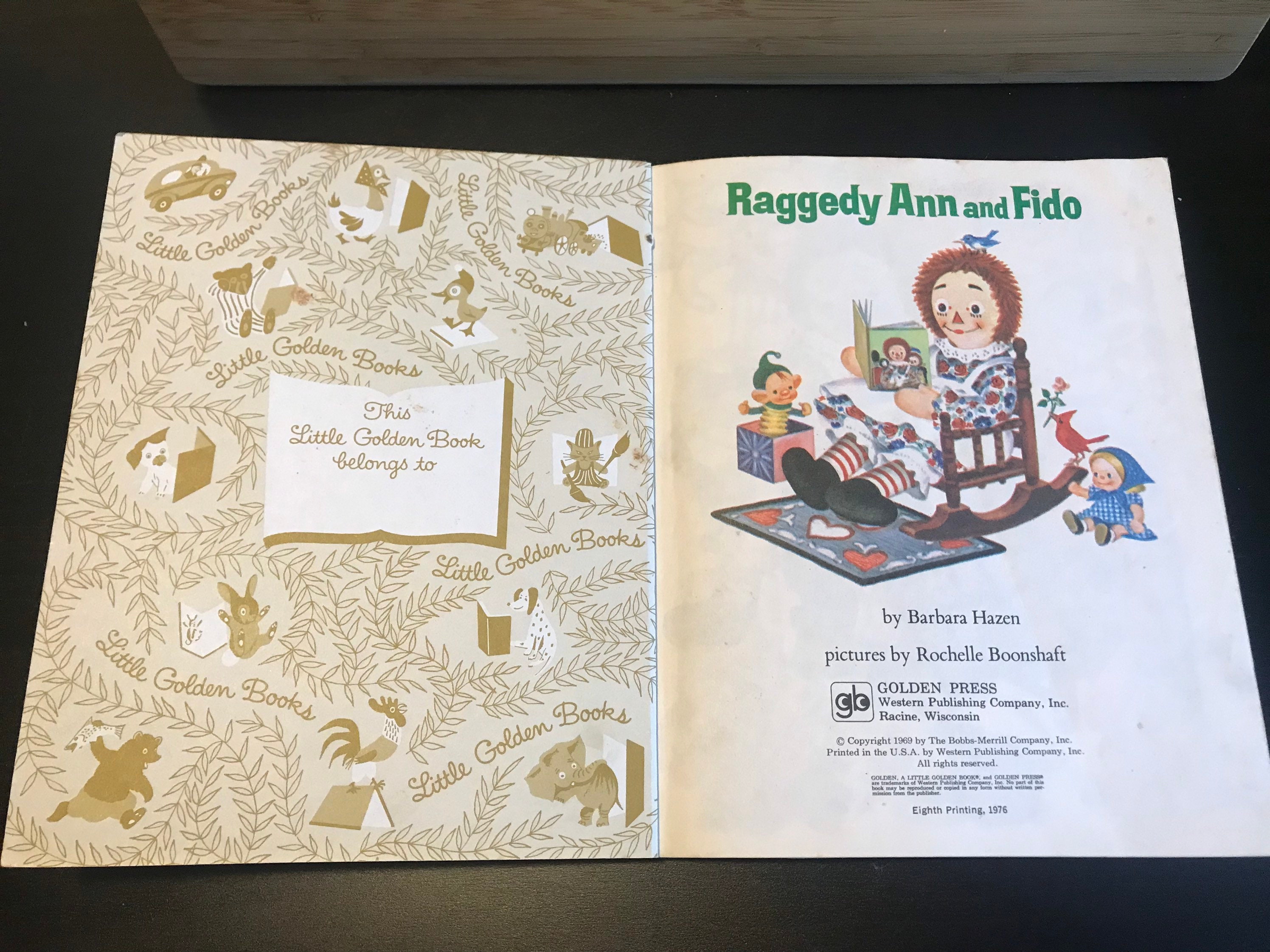 Raggedy Ann and Fido, Little Golden Book, No.585, Vintage, Children's ...