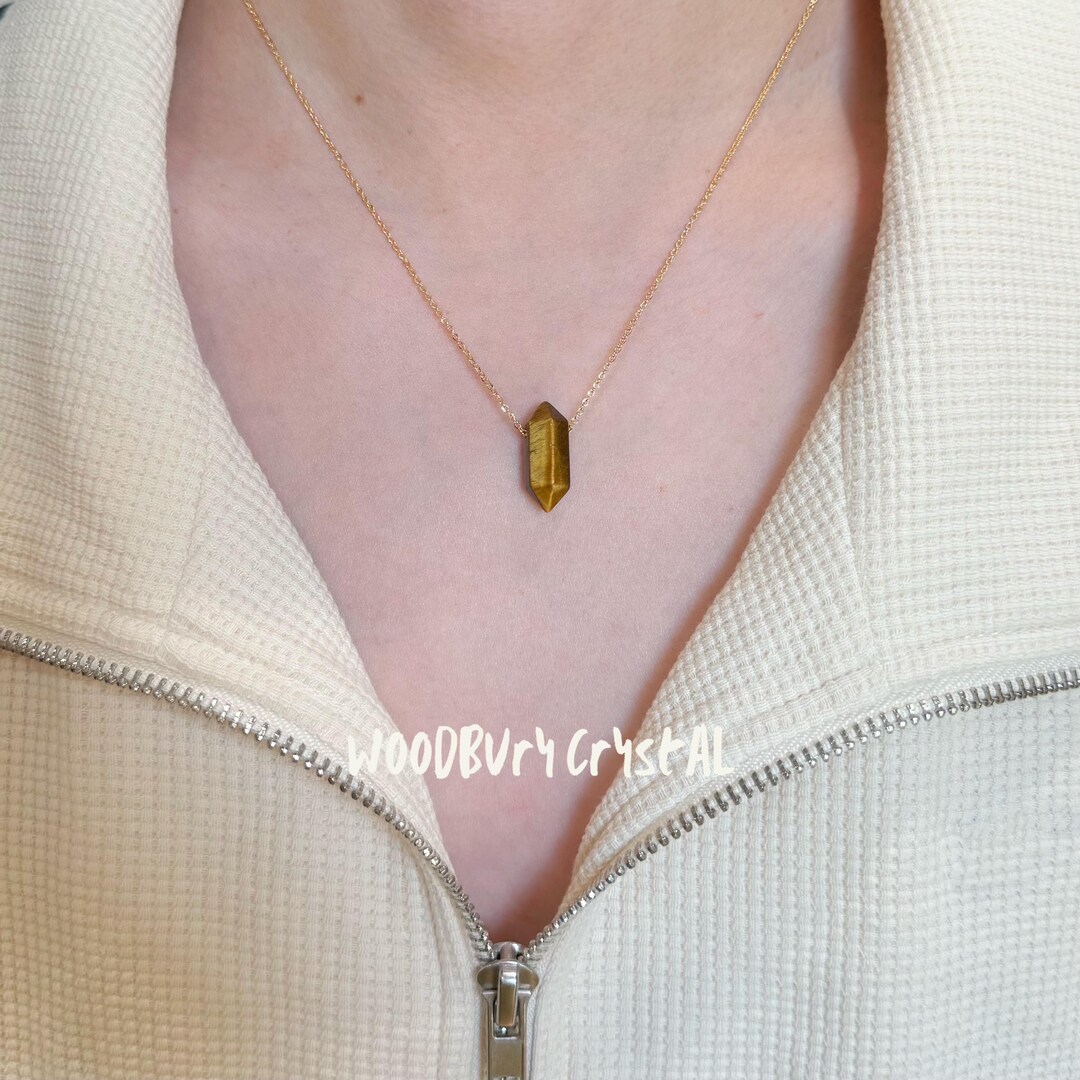 Natural Tiger's Eye Pendants| Double Point Bullet Pendant |healing ...