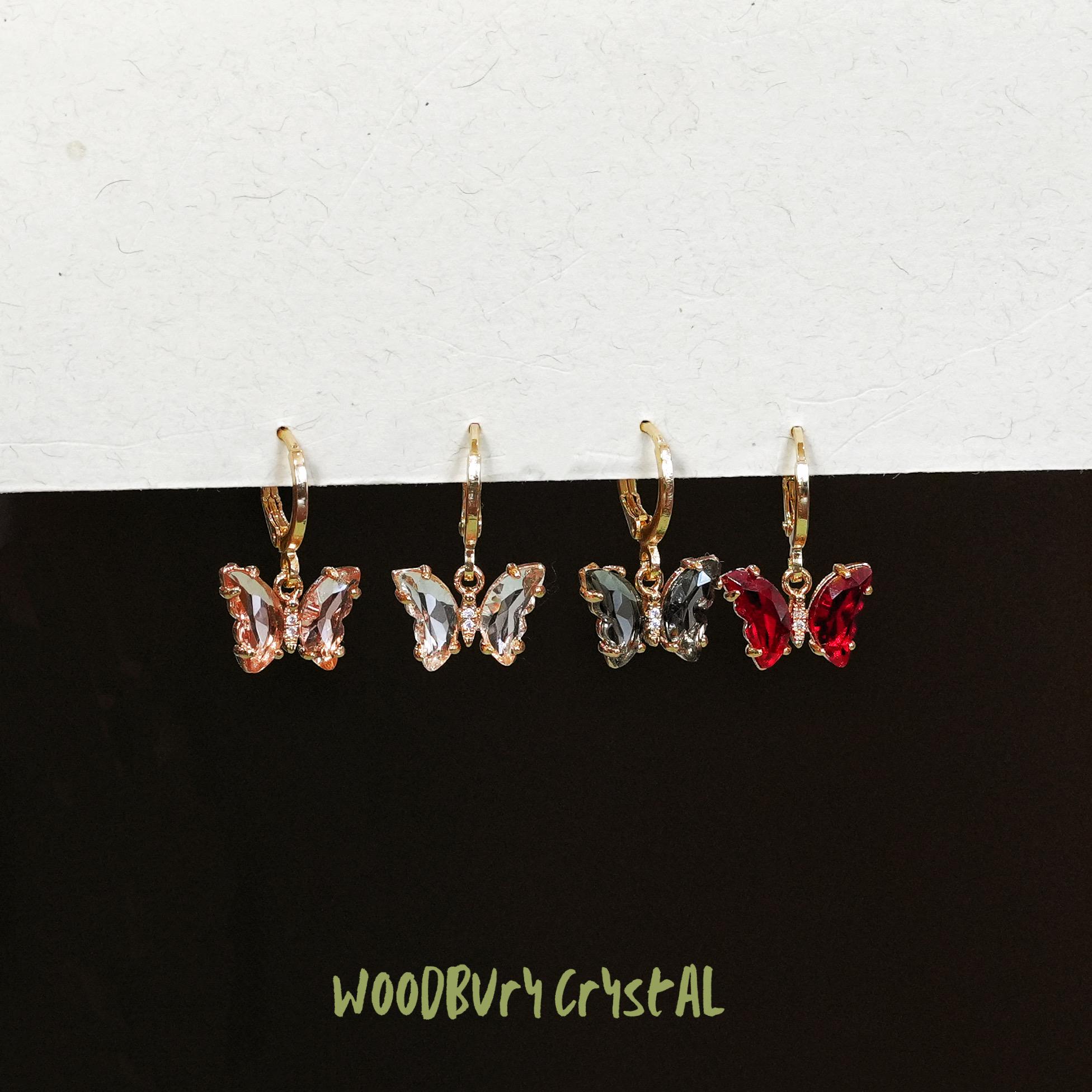 Dainty Butterfly Hoops Earrings | Cute Gift Gold Earring | Colorful ...