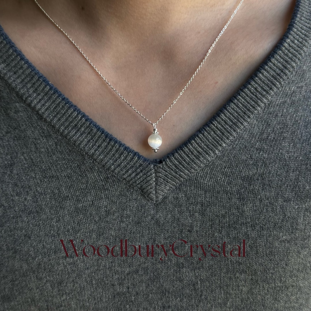 Genuine Selenite Necklace | Gemstone Charm Pendant |14k Gold Filled ...